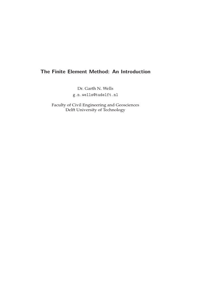 The Finite Element Method-An Introduction | PDF | Eigenvalues And ...