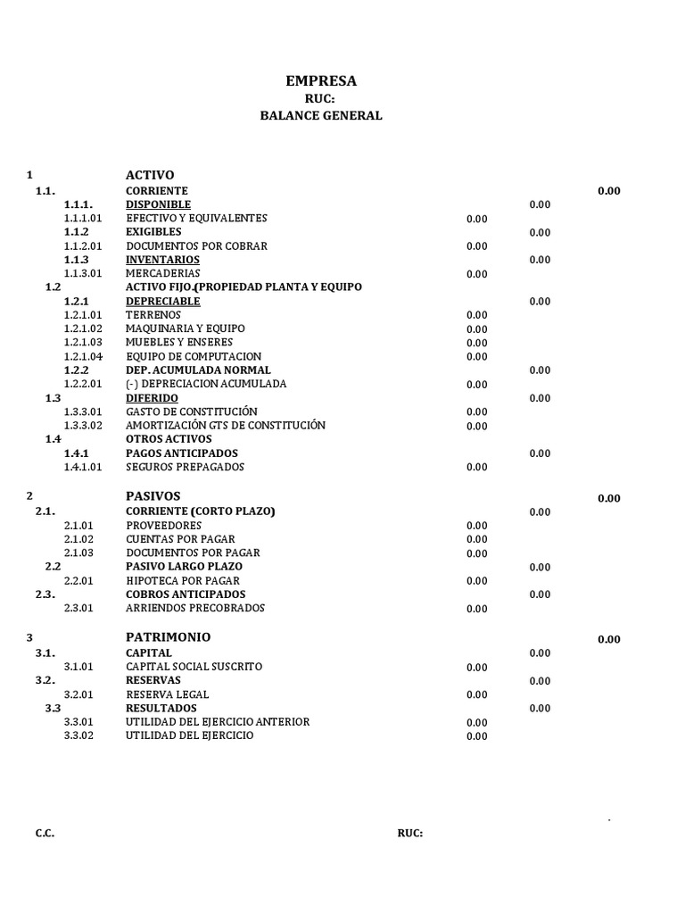 Modelo de Balance | PDF | Contabilidad | Economía Financiera