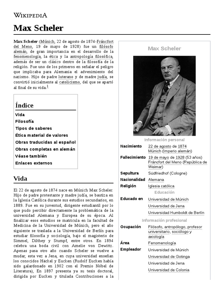 Max Scheler | PDF | Filosofía occidental | Ciencia cognitiva