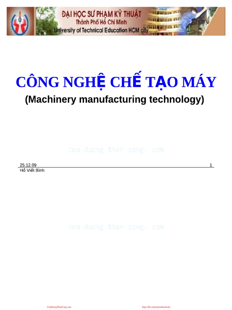 Cong-Nghe-Che-Tao-May - Ho-Viet-Binh - GT - CNCTM - (Cuuduongthancong - Com) PDF | PDF