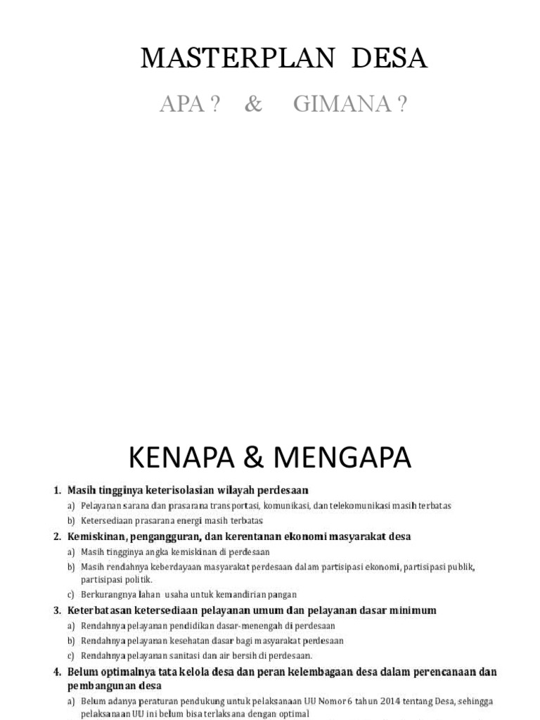 Masterplan Desa Pdf