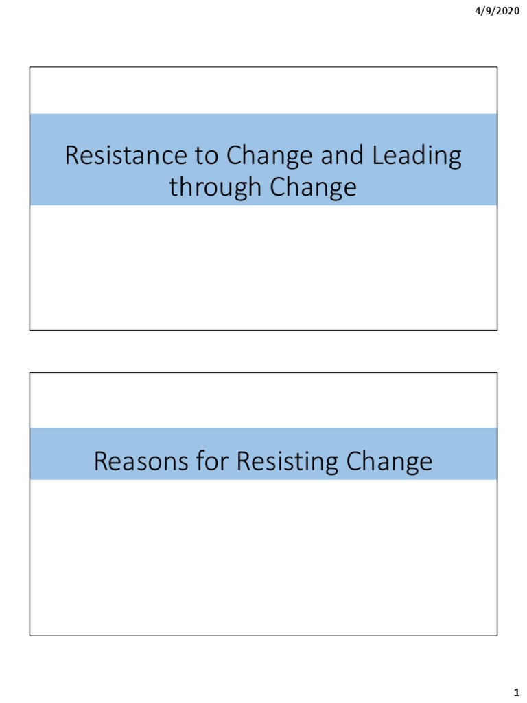 Understanding Resistance to Change | PDF | Reason | Social Psychology
