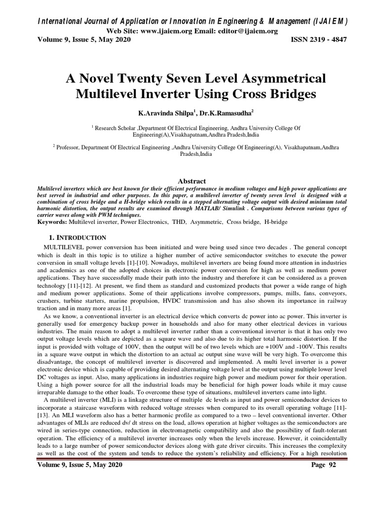 27-Level Asymmetrical Multilevel Inverter Design | PDF | Technology ...