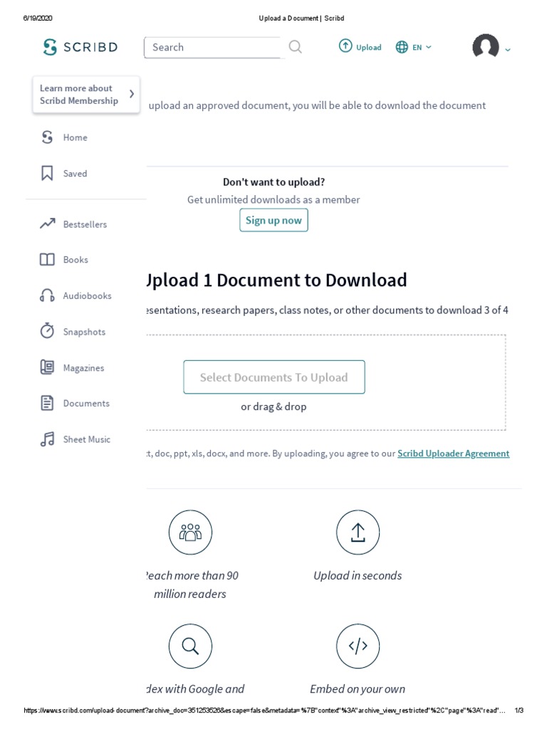 Upload 1 Document To Download: Search | PDF | Scribd | Human–Computer Interaction