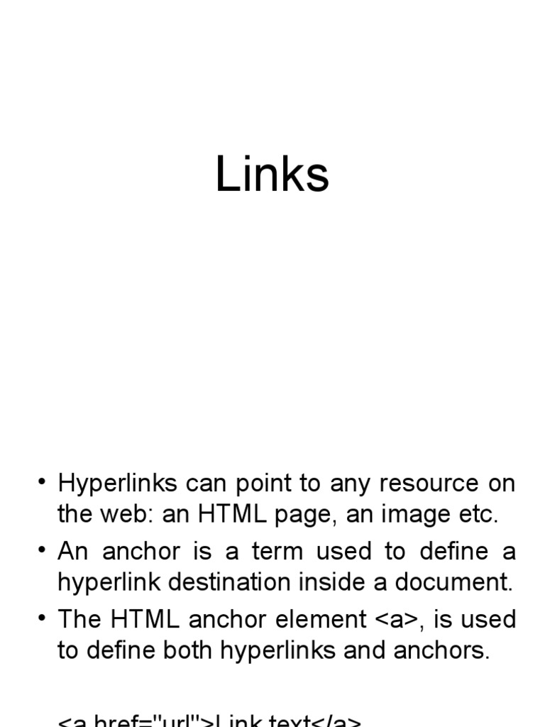 Module 8 Links | PDF | Hyperlink | Html Element