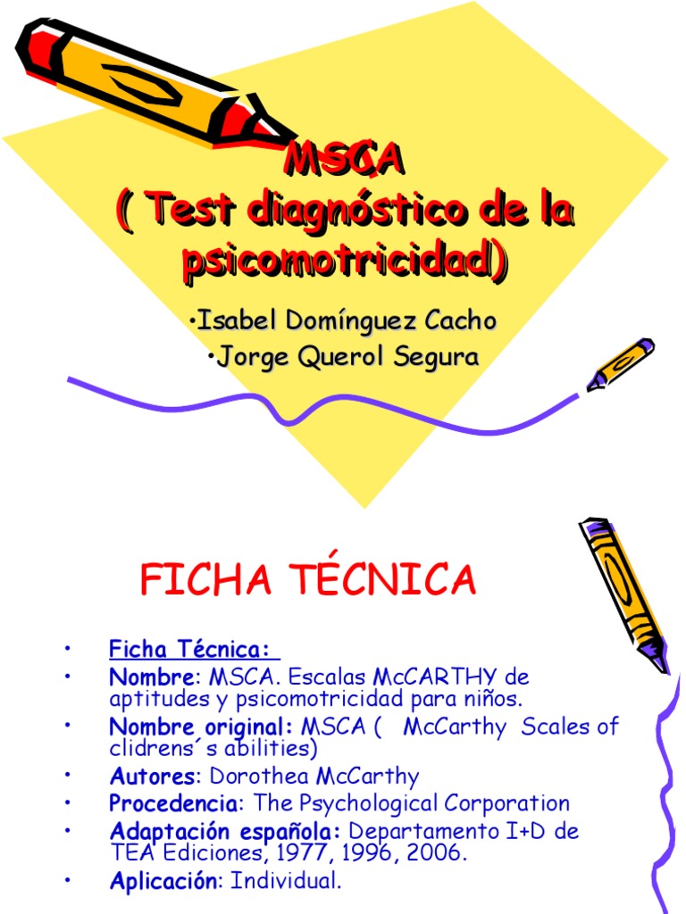 MSCA: Escalas McCarthy para Niños | PDF | Multiplicación | Ciencia ...