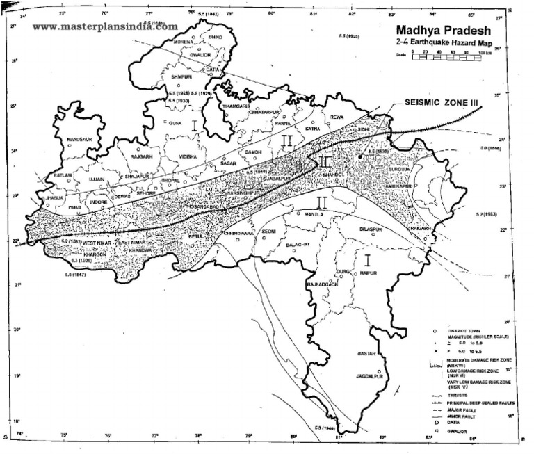 Madhya Pradesh Earthquake Hazard Map | PDF