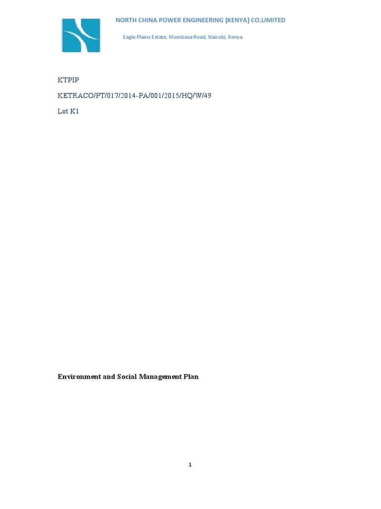 New Esmp 1ST Feb 2018 | PDF | Environmental Impact Assessment ...