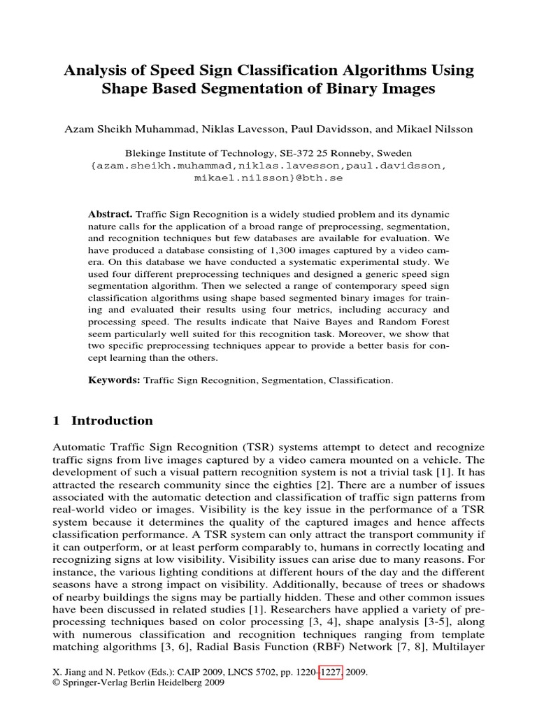 Traffic Sign | PDF | Image Segmentation | Statistical Classification