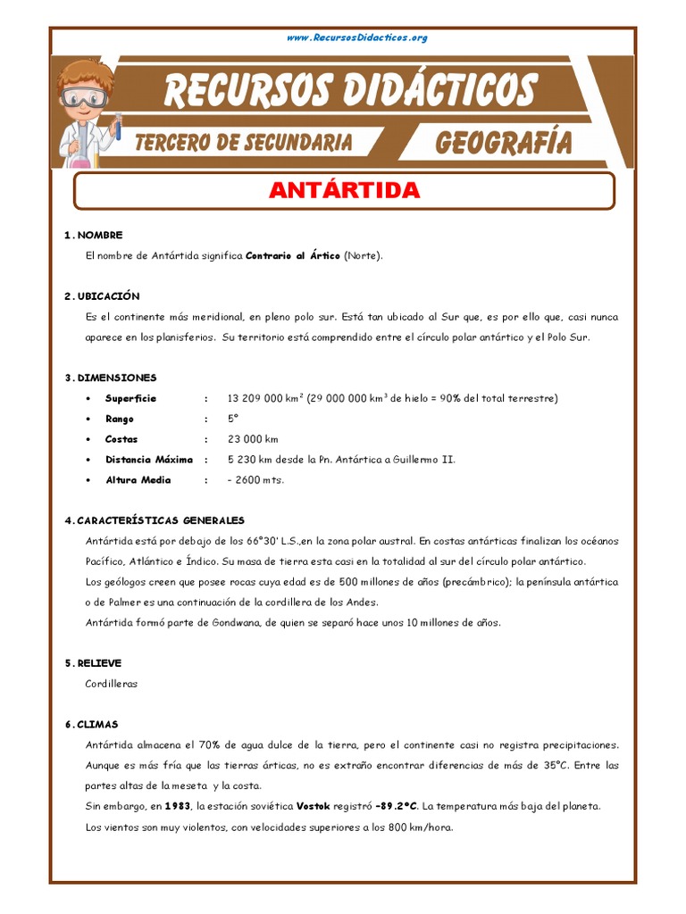 Datos Clave sobre la Antártida | PDF | Antártida | Australia