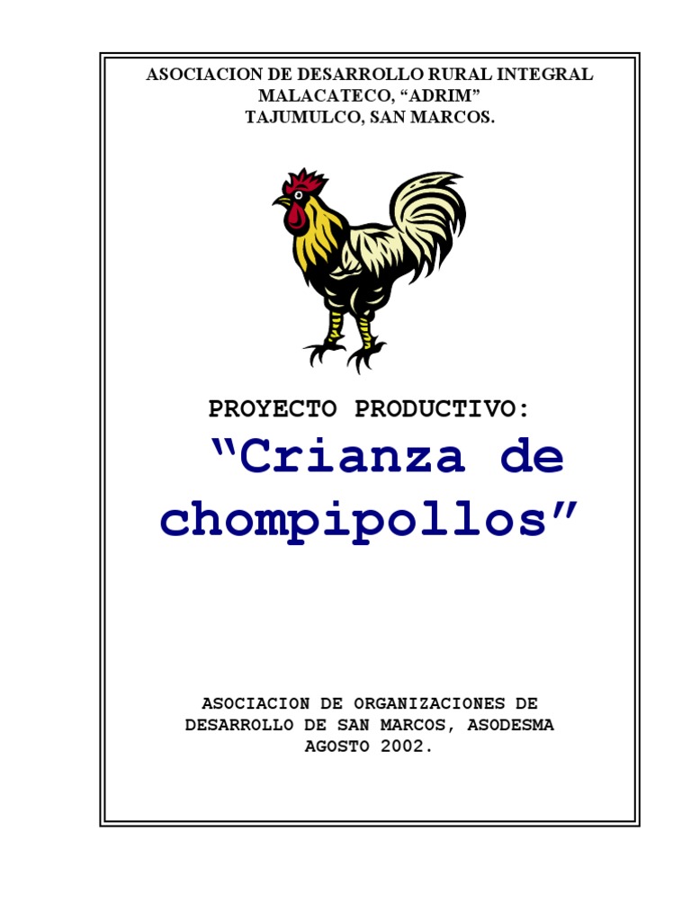 Proyecto Chompipollo Adrim | PDF | Presupuesto | Alimentos