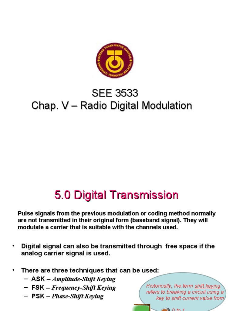 SEE 3533 Chap. V - Radio Digital Modulation | PDF | Modulation | Telecommunications
