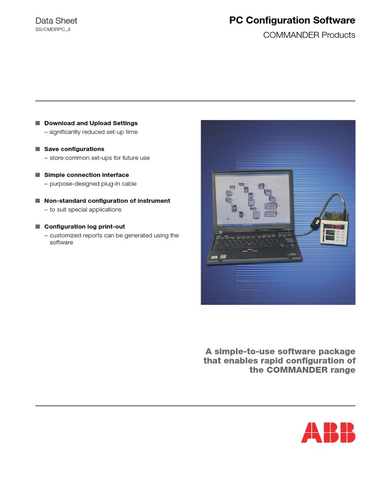 COMMANDER Products Data Sheet: PC Configuration Software | PDF | Microsoft Windows | Personal ...