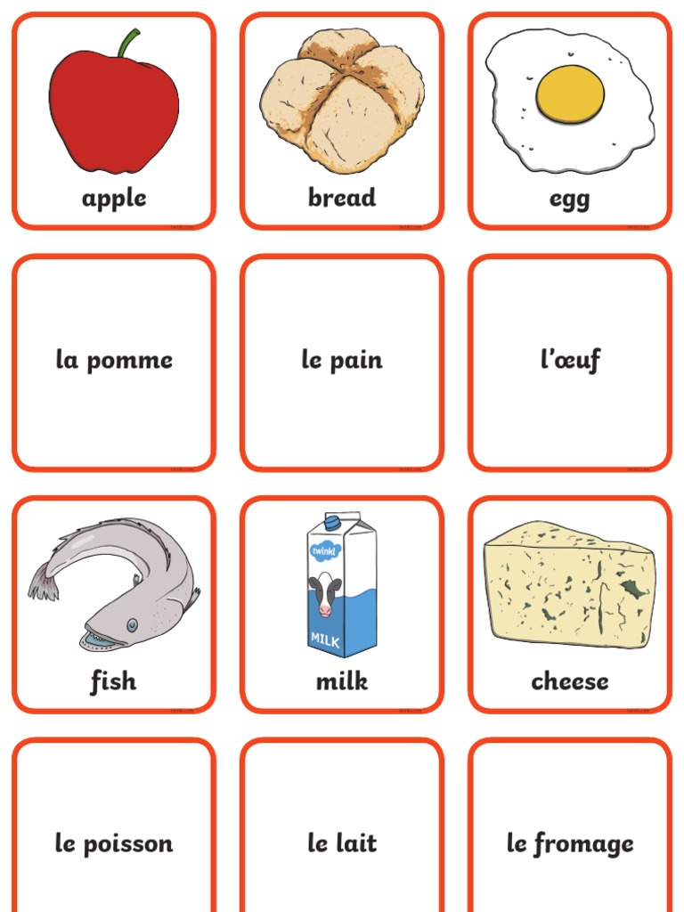 T T 6264 FrenchFoodMatching Cards - Ver - 1 | PDF