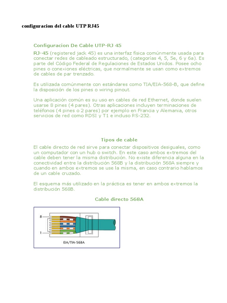 Confiracion de rj45 | PDF | Equipo de telecomunicaciones | Ingeniería ...