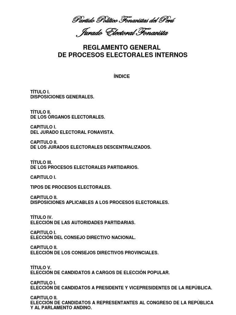 Reg Lament Ope | PDF | Elecciones | Votación