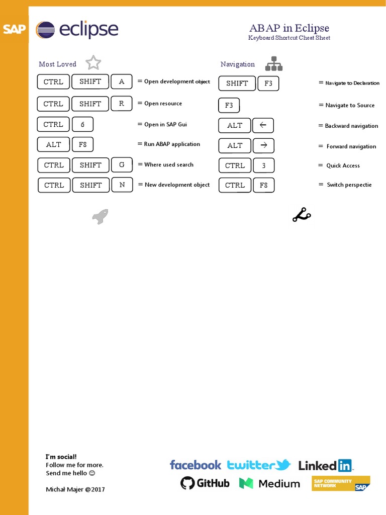 ABAP Eclipse Shortcut Guide | PDF