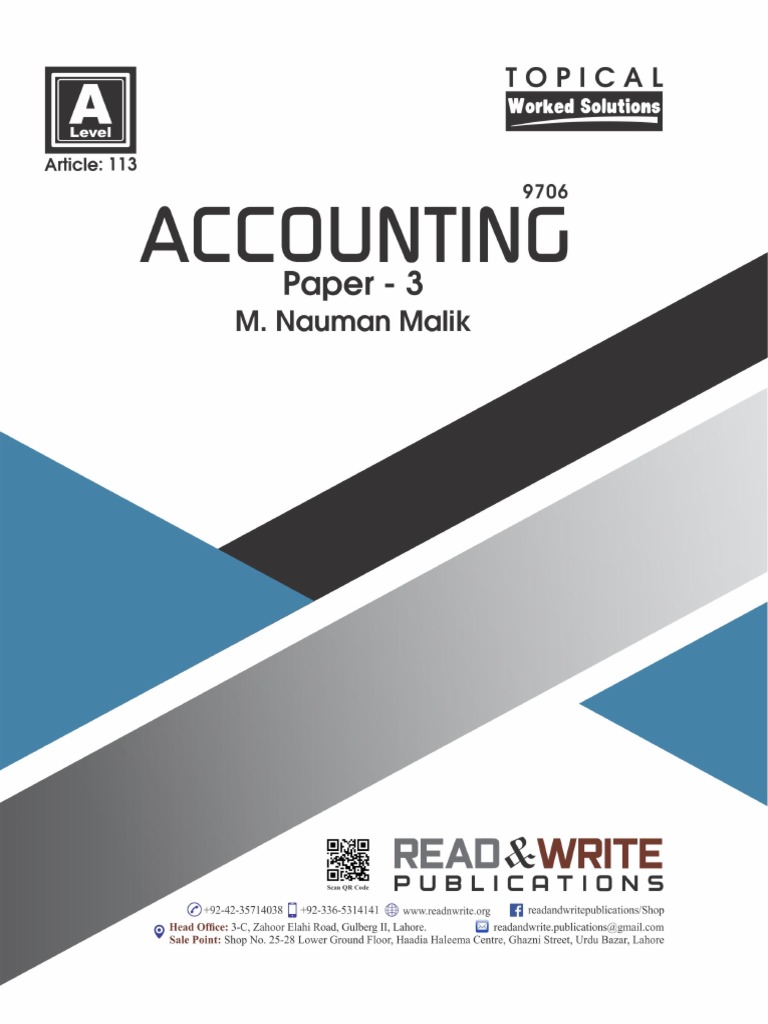 113 A Level Accounting Paper 3 (Topical & Yearly) | PDF | Business