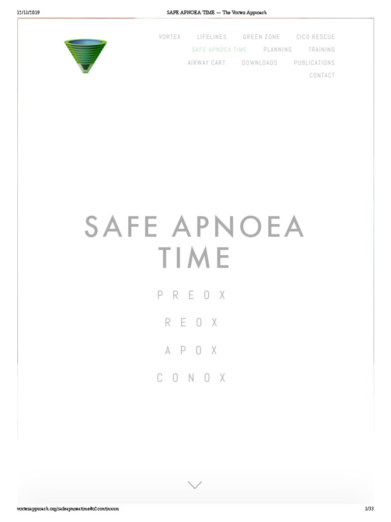 SAFE APNOEA TIME - The Vortex Approach PDF | PDF | Apnea | Breathing