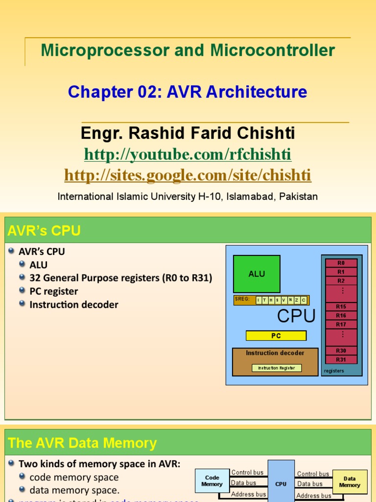 Microprocessor and Microcontroller: Chapter 02: AVR Architecture | PDF | Random Access Memory ...