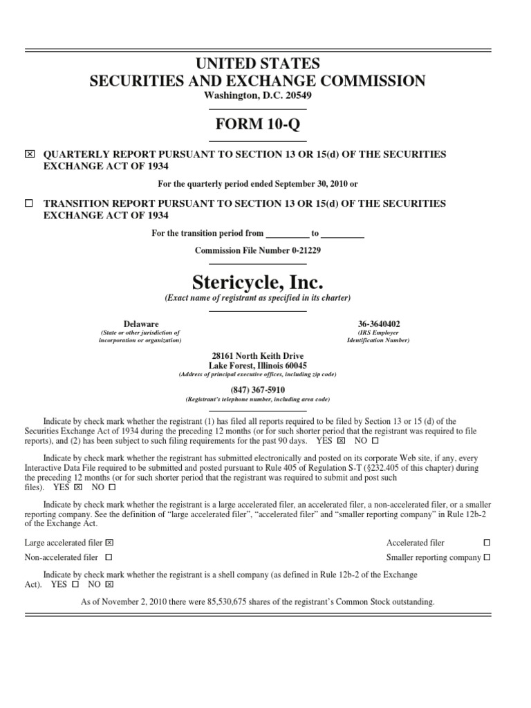 2010 3rd Quarter Report | PDF | Employee Stock Option | Fair Value