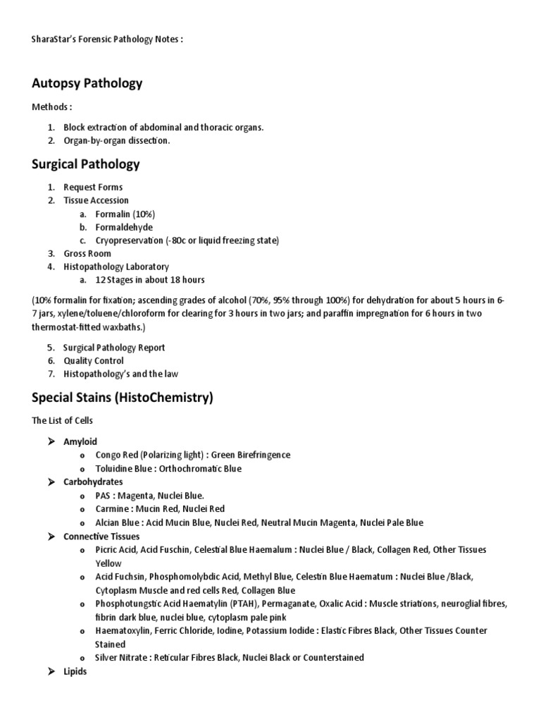 Forensic Pathology Notes | PDF
