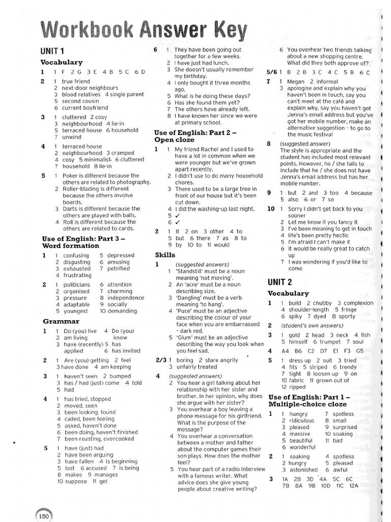 Richmond - Target FCE Workbook Answer Key PDF | PDF