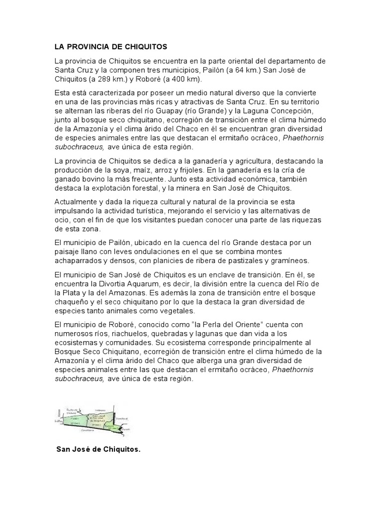 Historia y economía de Chiquitos | PDF