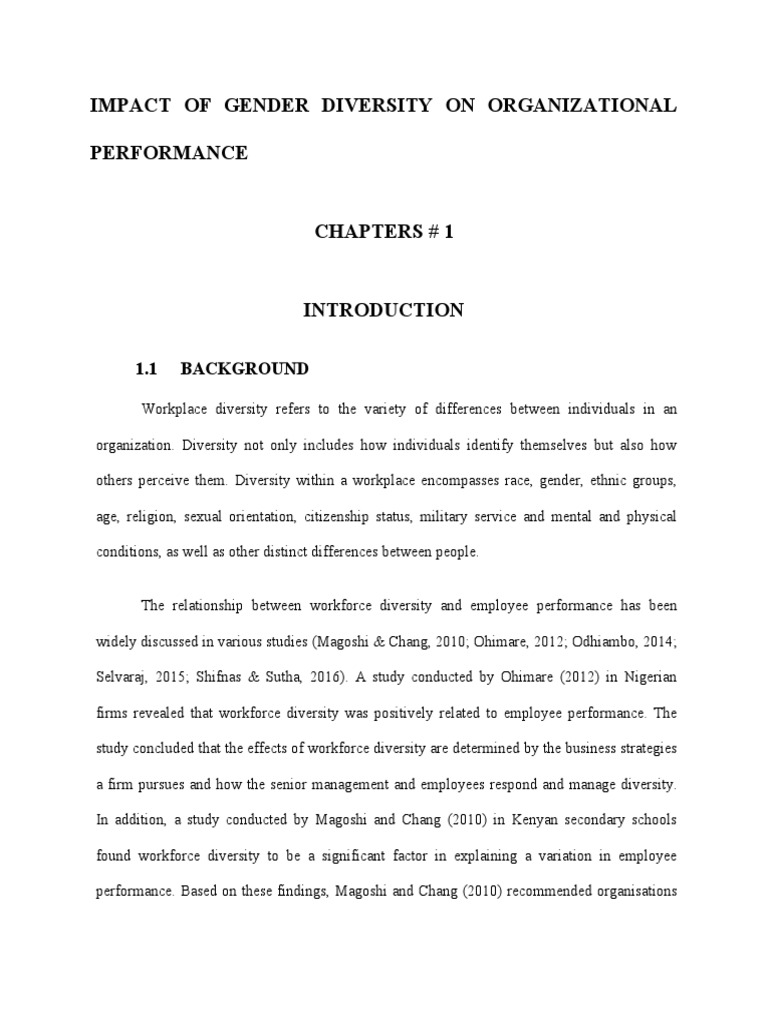 1-Impact of Gender Diversity On Organizational Performance | PDF | Business