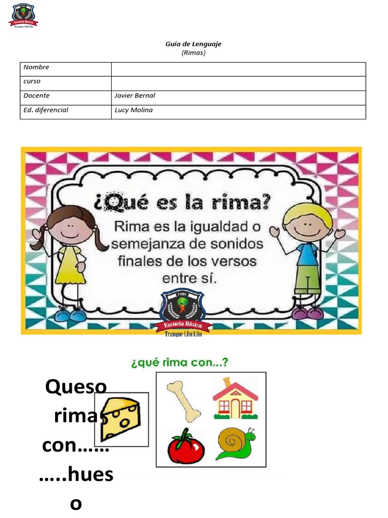 Actividades Rimas | PDF