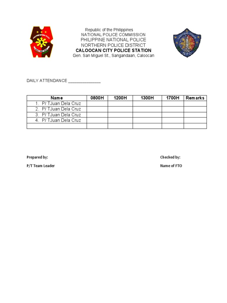 Philippine National Police Northern Police District: Caloocan City ...