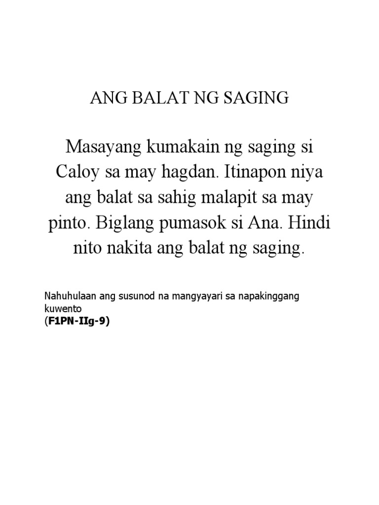 Ang Balat NG Saging | PDF