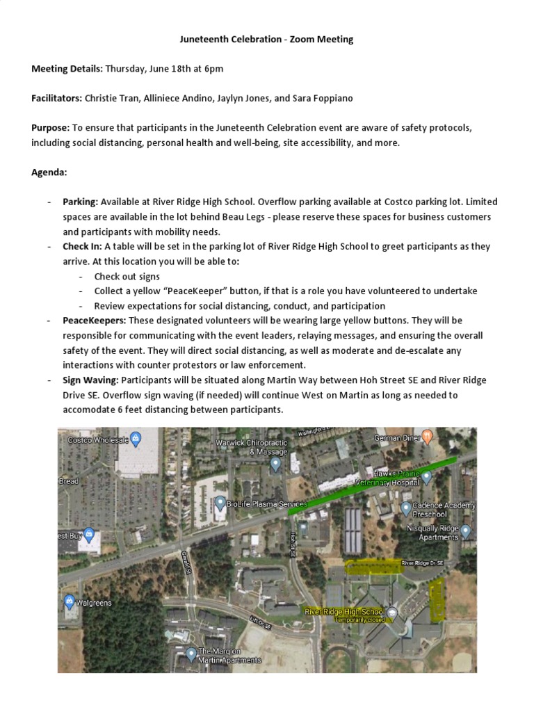 Juneteenth Celebration - Zoom Meeting Agenda | PDF