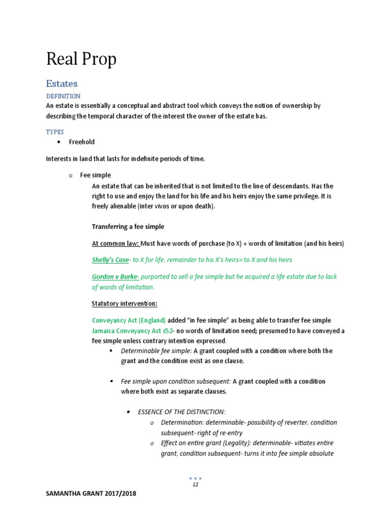 Real Prop - Outline | PDF