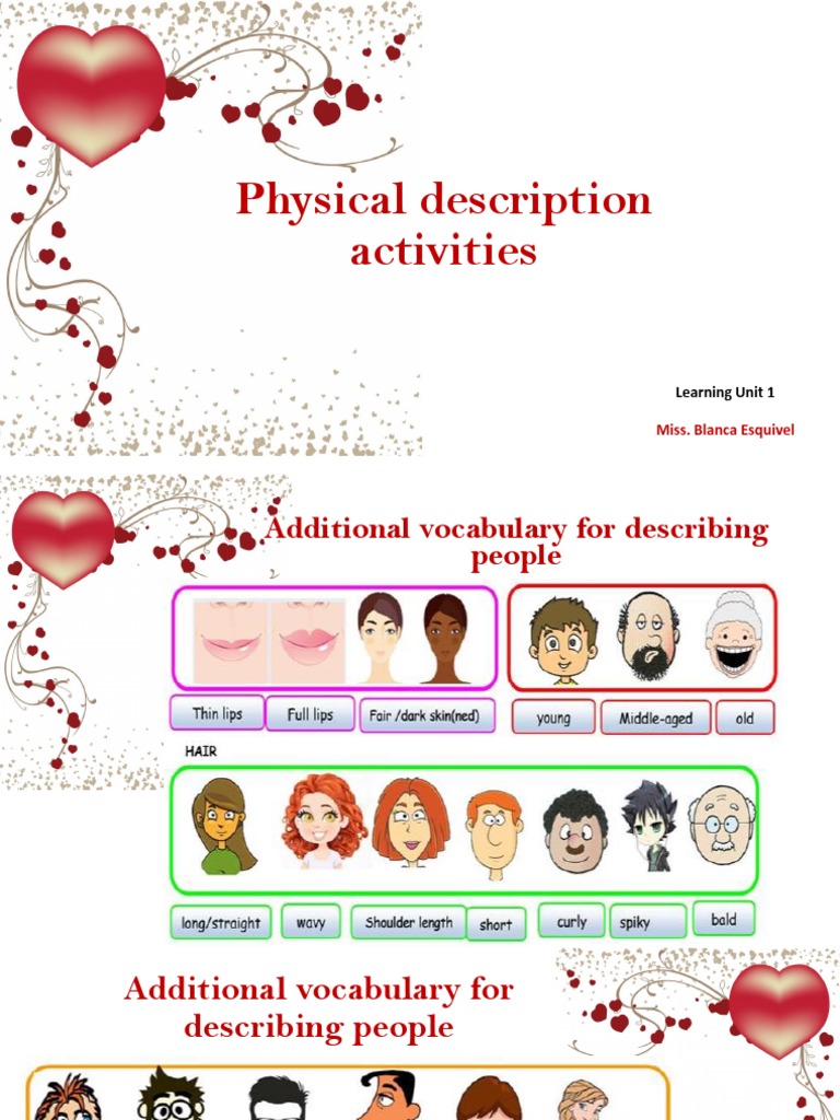 Physical Description 1 PDF | PDF | Adjective | Noun