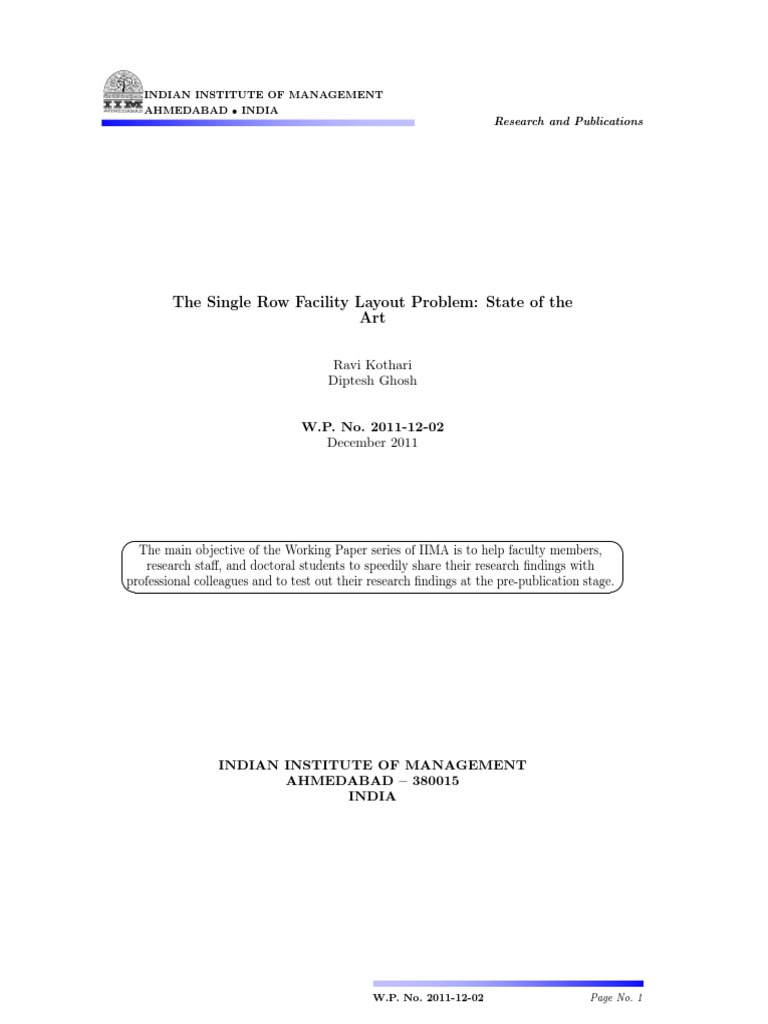 The Single Row Facility Layout Problem S Pdf Pdf 
