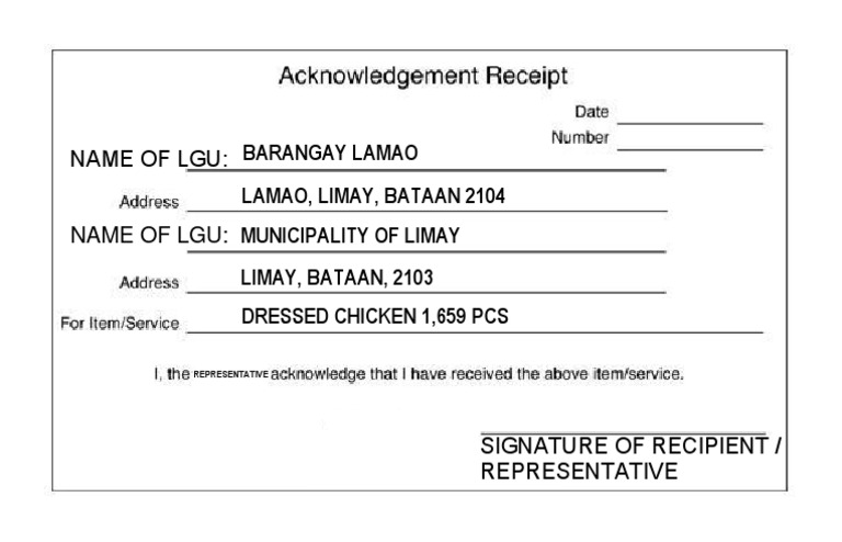 Acknowledgement Receipt | PDF