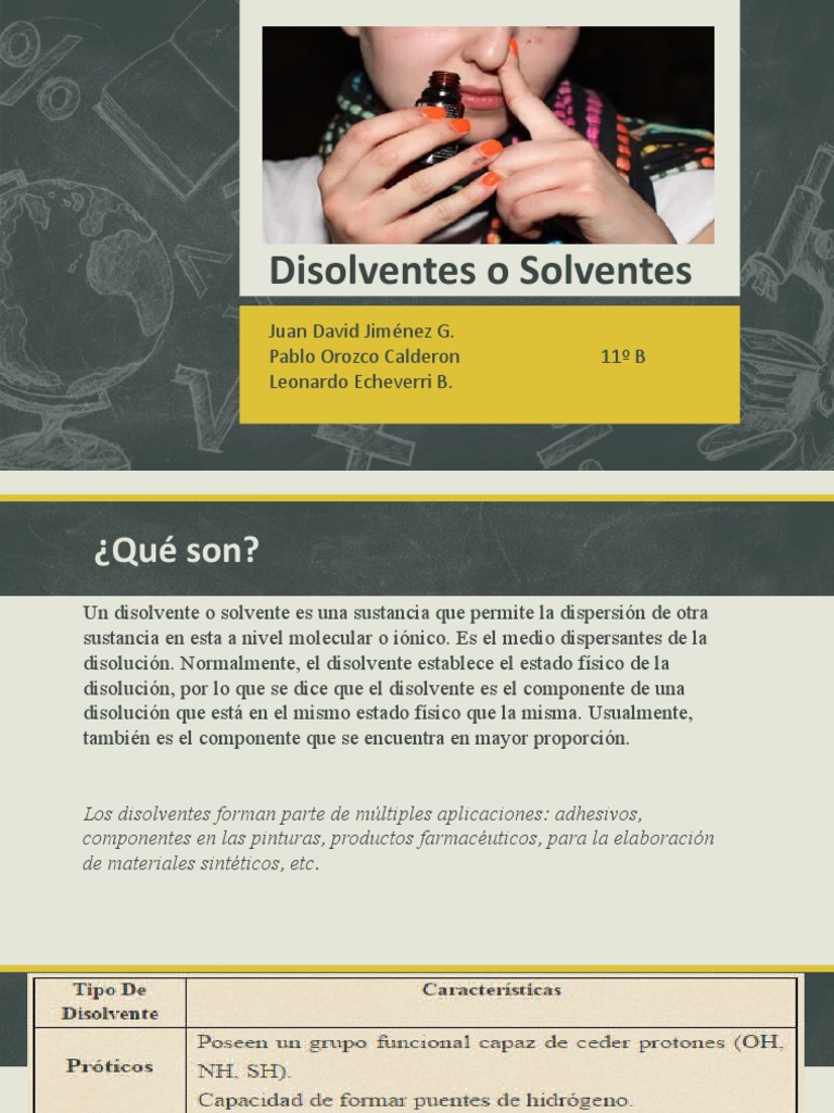 Disolventes e Inhalantes: Usos y Riesgos | PDF | Solvente | Materiales ...