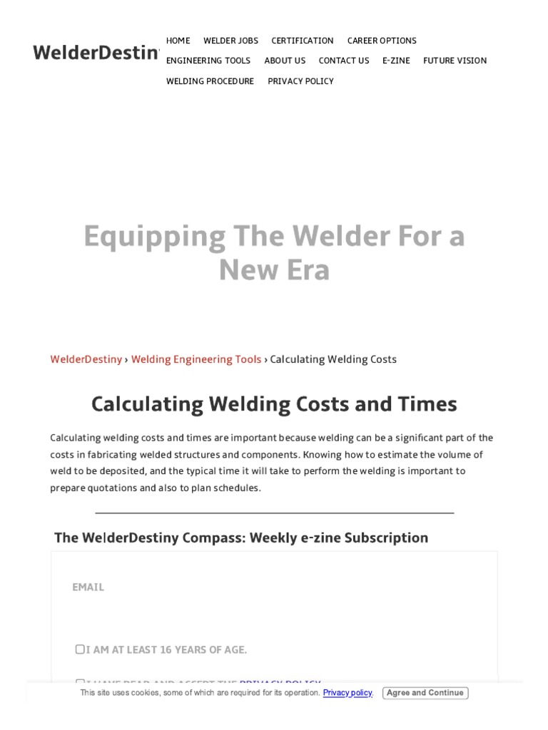 Calculating Welding Costs and Times Explained
