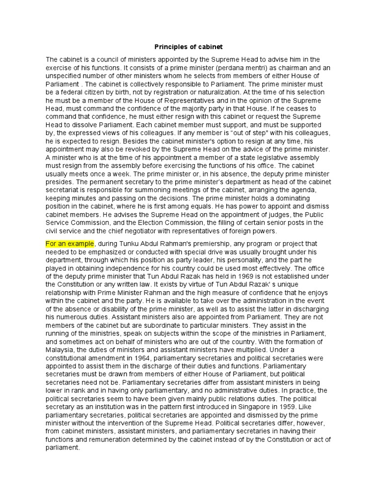 Principles of Cabinet | Download Free PDF | Cabinet (Government ...