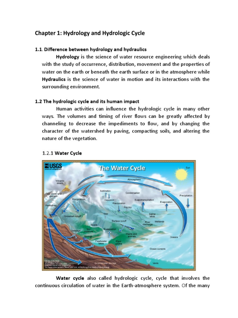 Chapter 1: Hydrology and Hydrologic Cycle | PDF