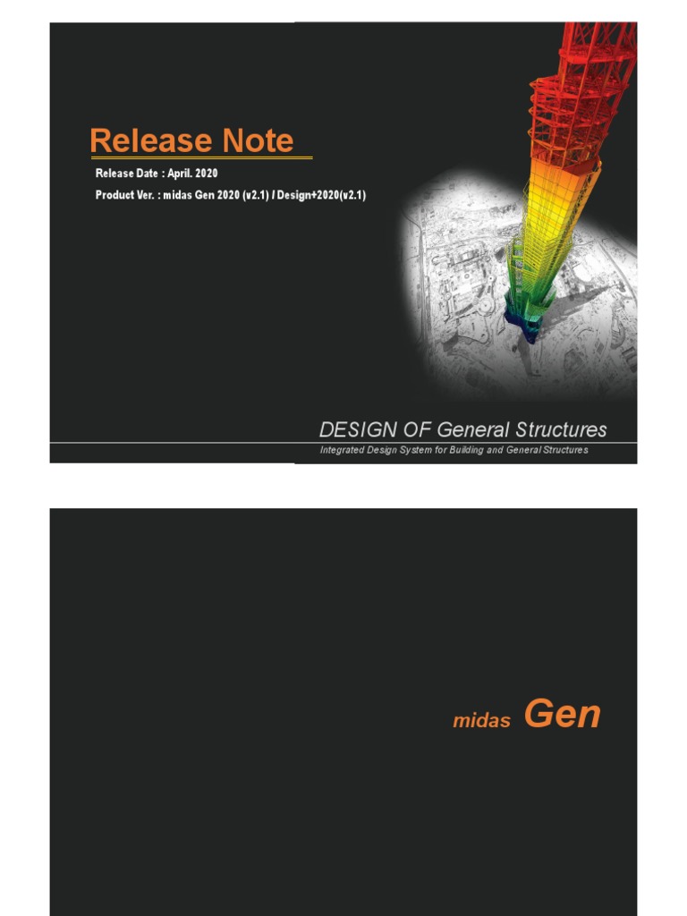 midas Gen 2020 v2.1 Release Notes | PDF