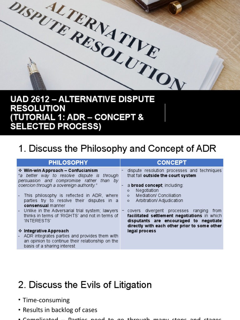 ADR Concept & Selected Process | PDF | Career & Growth | Law