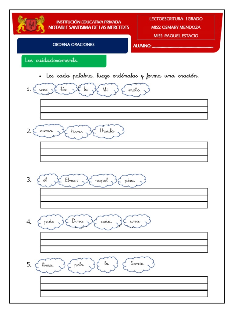 Ordena Oraciones | PDF