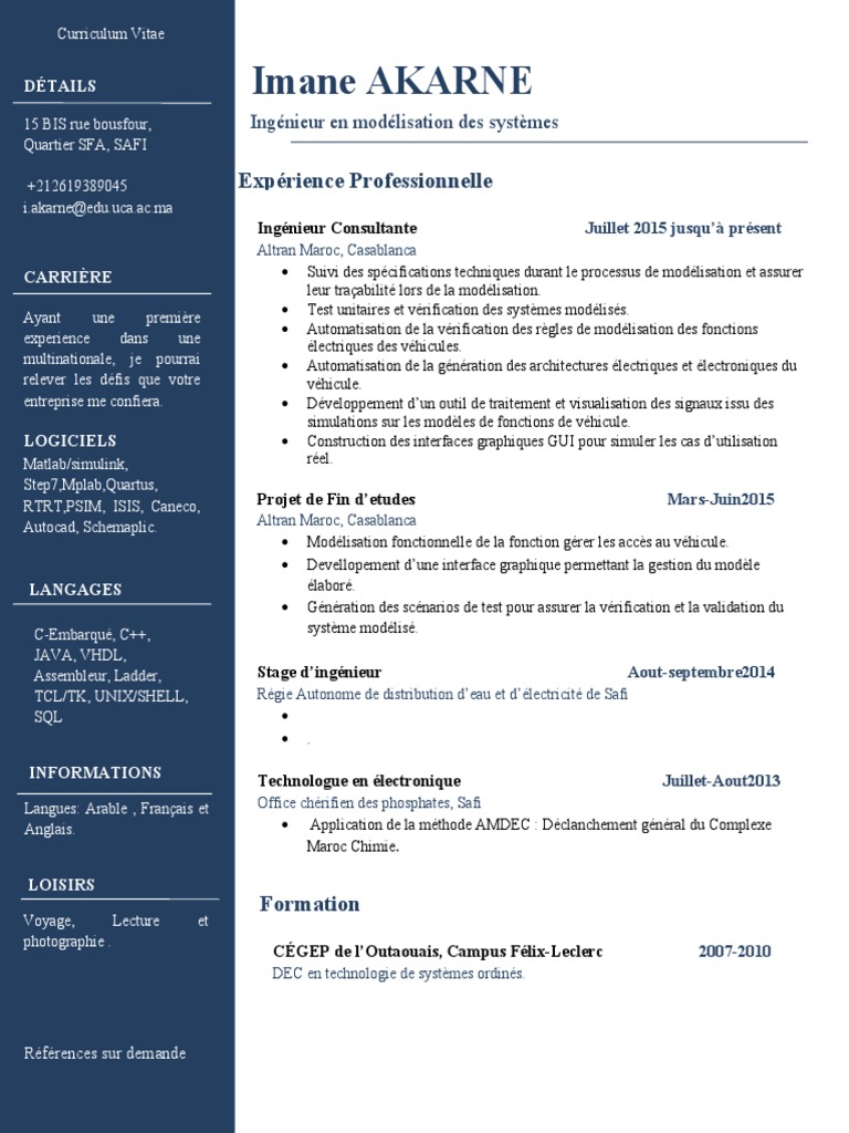 Exemple de CV 832 | PDF | Affaires | Ordinateurs