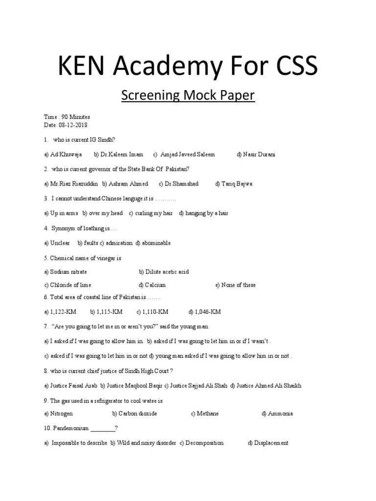 Screening Test New | PDF