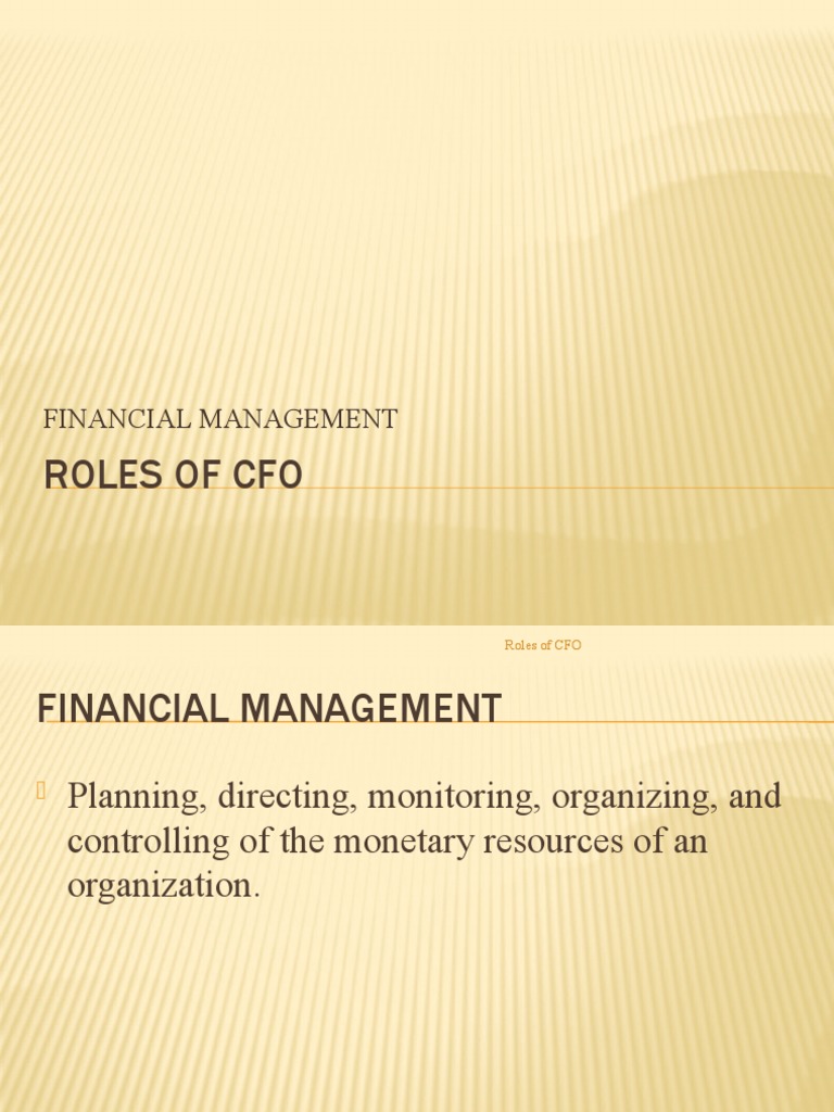 Roles of Cfo: Financial Management | PDF | Chief Financial Officer ...