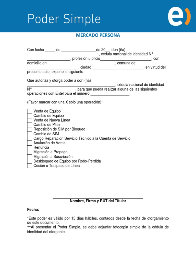 Poder Simple Entel | PDF