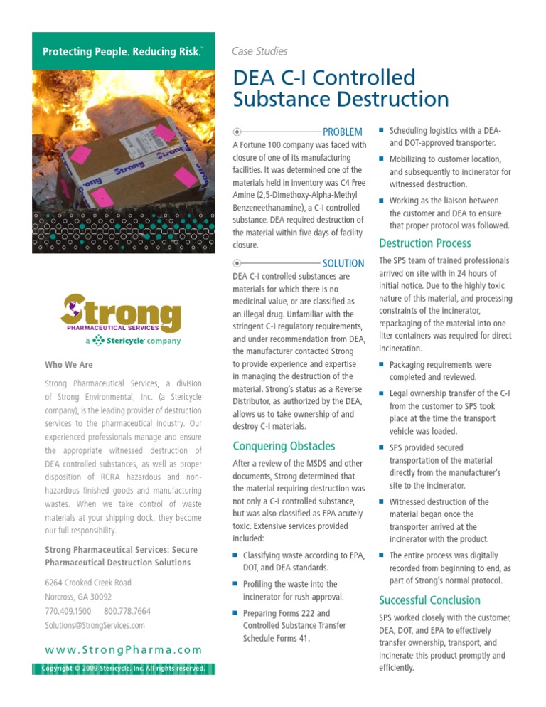 Case Study: DEA C-I Controlled Substance Destruction | PDF | Drug ...