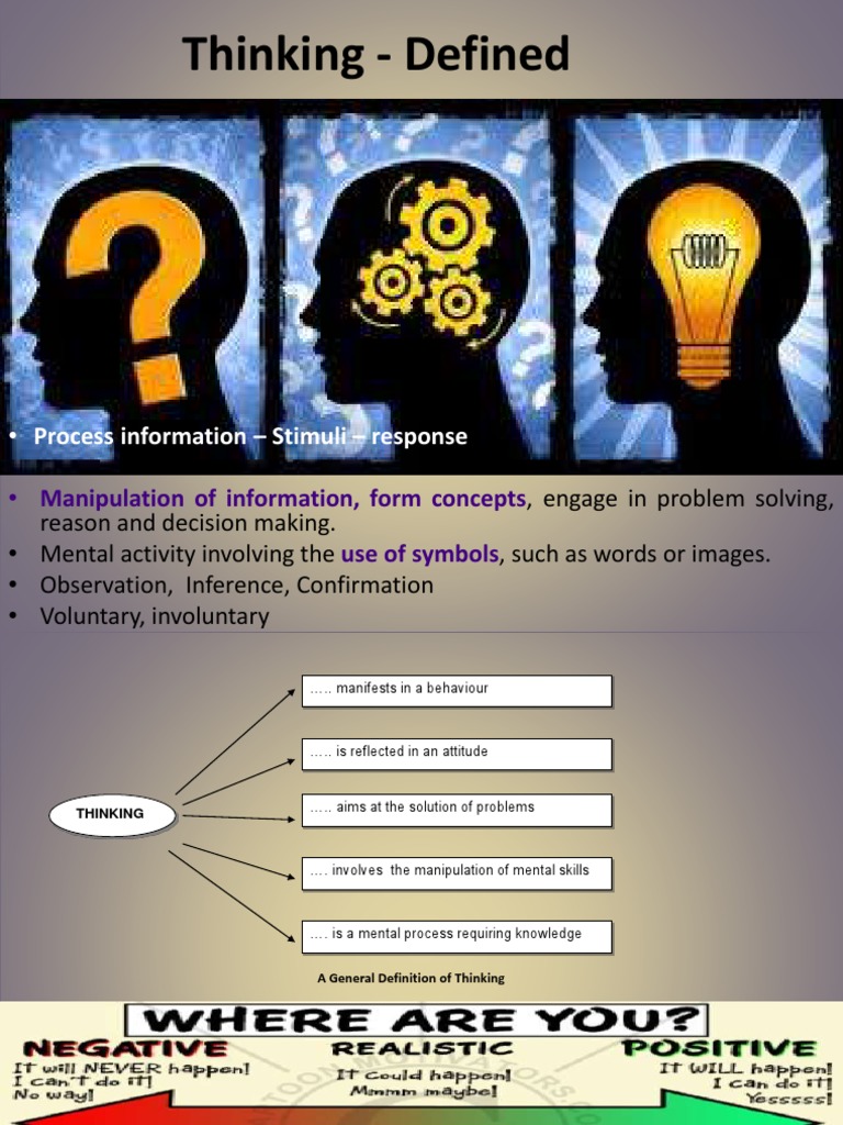 Thinking - Defined: - Process Information - Stimuli - Response | PDF